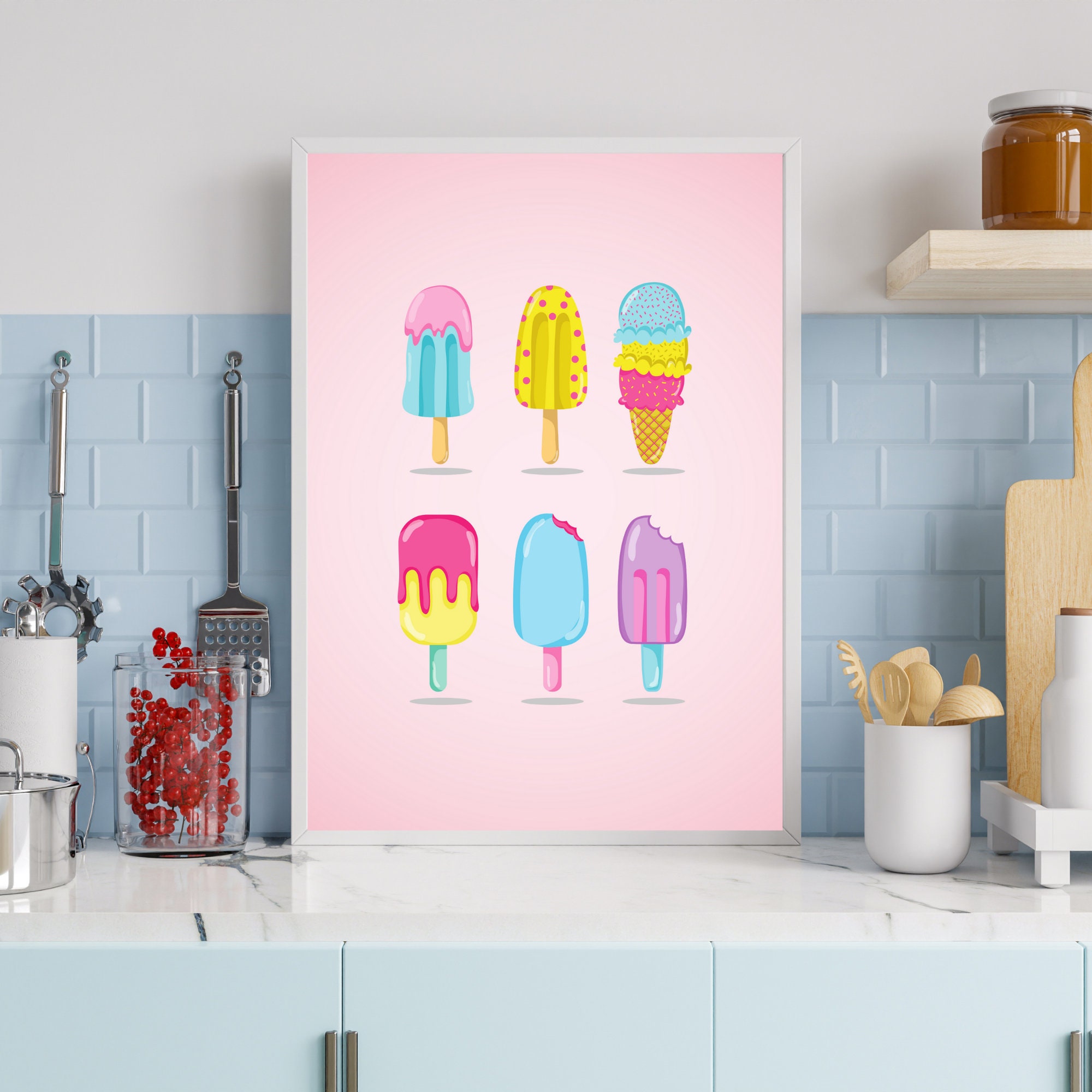 Popsicle Wall Art, Ice Cream Print, Pop Art Print, Food Wall Art ...