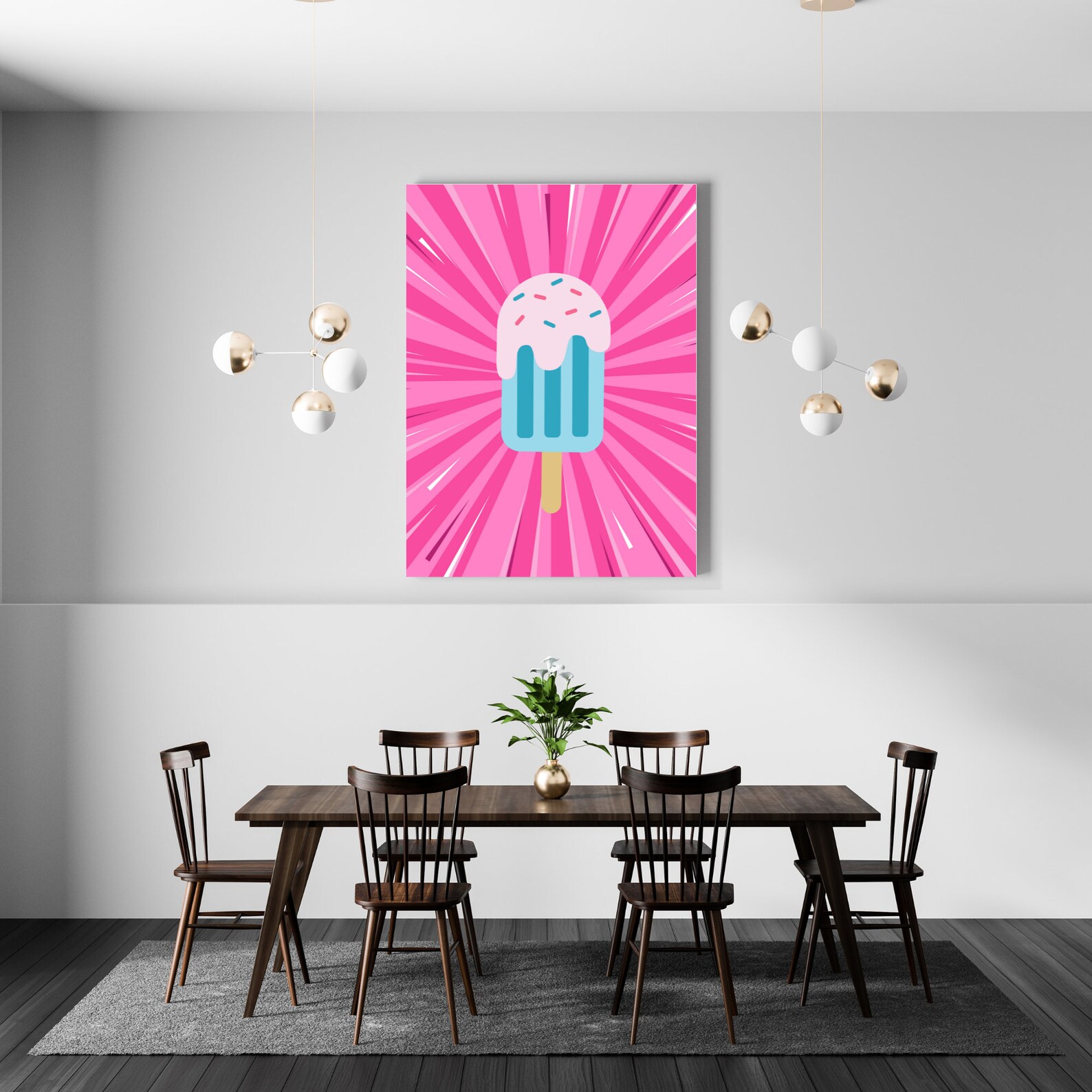 Pop Art Popsicle Print: Pink & Blue Kids Room Decor (digital Download ...