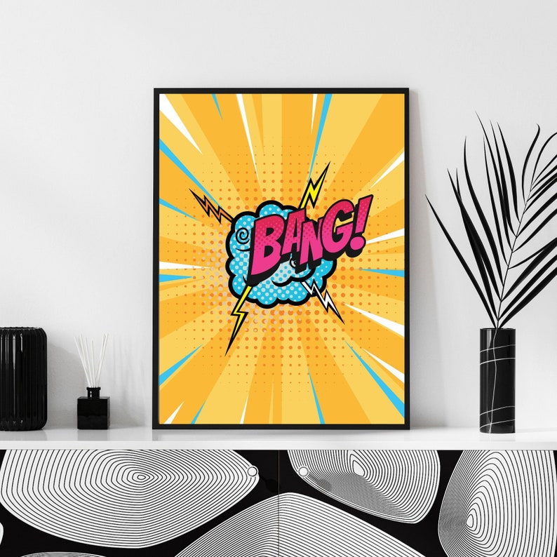 BANG! Pop Art Print: Colorful Modern Wall Art (digital Download) - Etsy