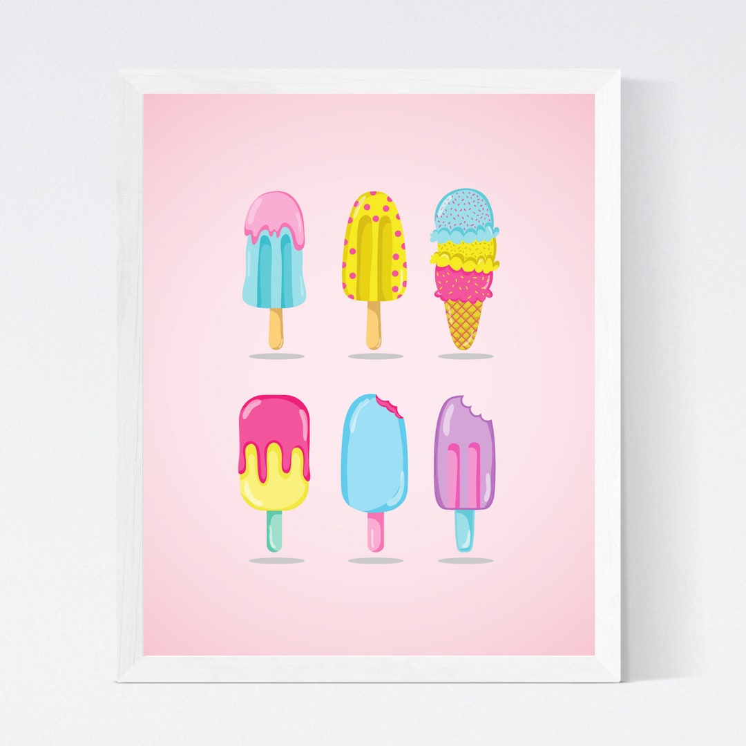 Popsicle Wall Art, Ice Cream Print, Pop Art Print, Food Wall Art ...