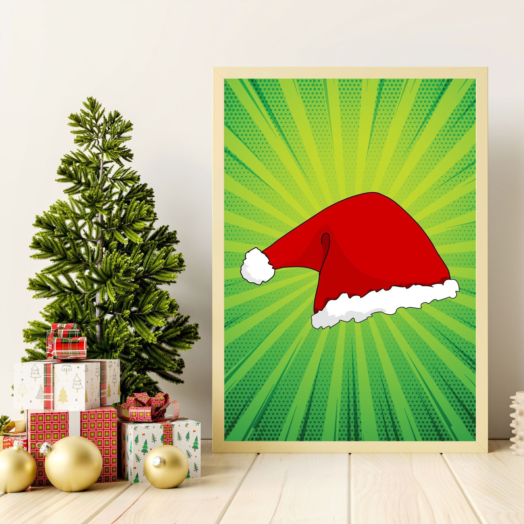 Christmas Pop Art, Christmas Decor, Festive Print, Winter Wall Art ...