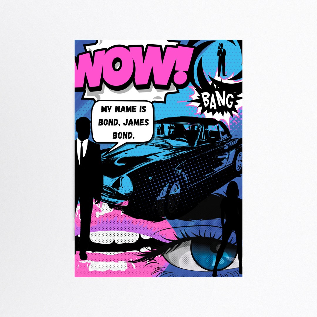 James Bond Pop Art Print: Funny Wall Decor (digital Download) - Etsy
