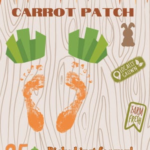 Carrot Patch Footprint Craft - Keepsake Carrot Baby Craft - Printable ...