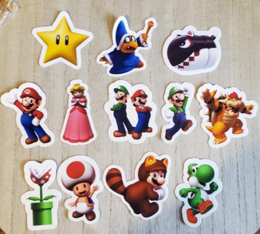 Super Mario Brothers Stickers (12 Pack) - Etsy
