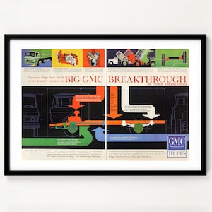 1960 GMC Trucks Magazine Ad Print - Graphic Design Poster - Etsy