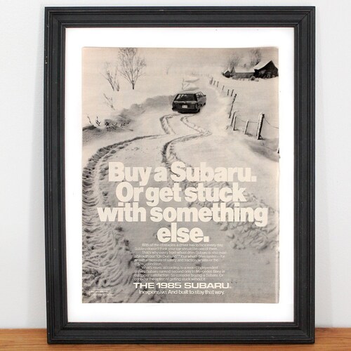 1985 Subaru Magazine Ad Print Stuck Winter Snow Vintage - Etsy