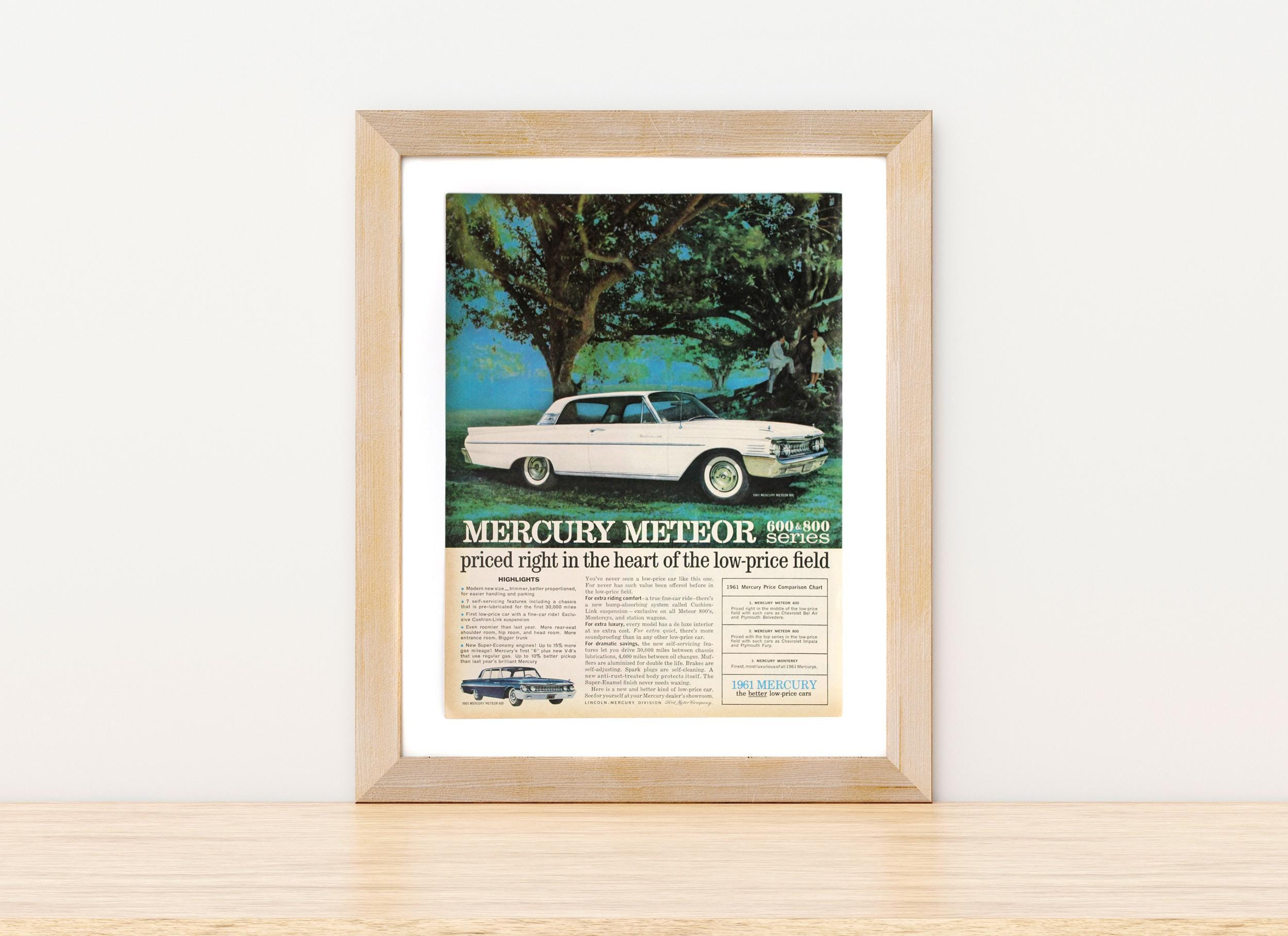 1961 Mercury Meteor Ad Print - Vintage Car Advertising - Classic Car - Etsy