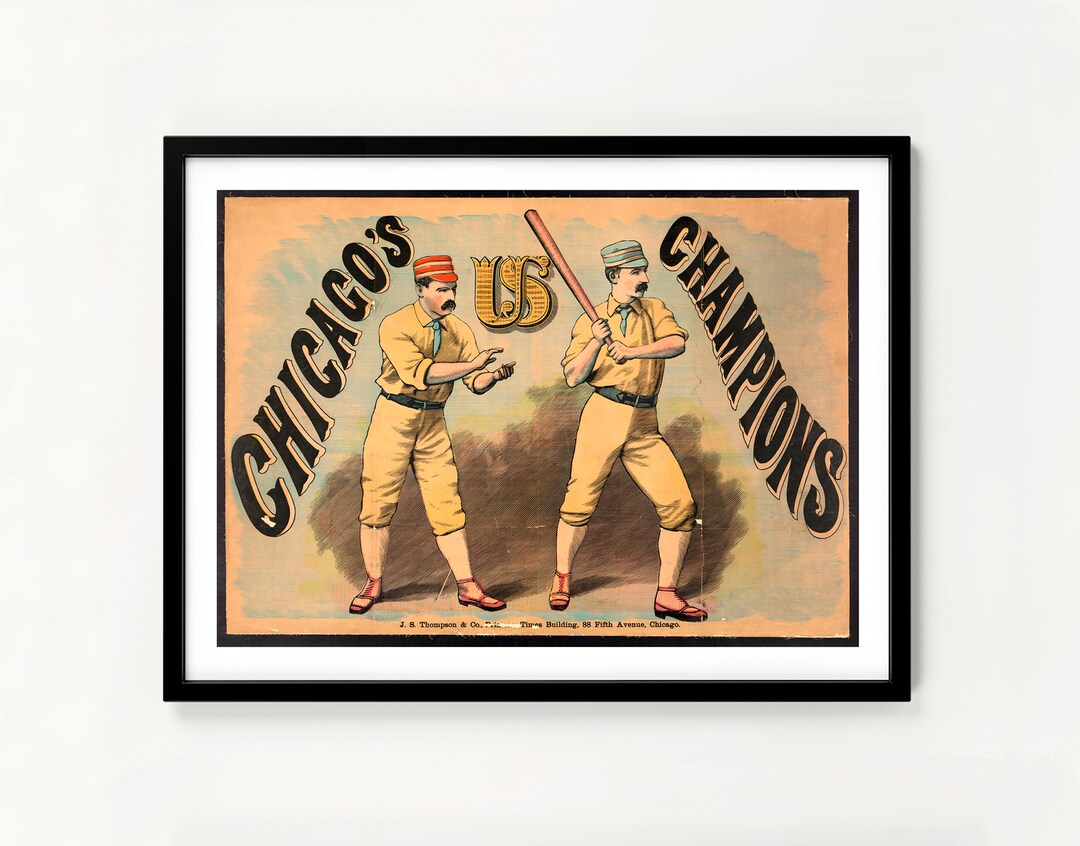 Vintage Chicago Champs Poster Print, Chicago Sports Decor, Baseball ...