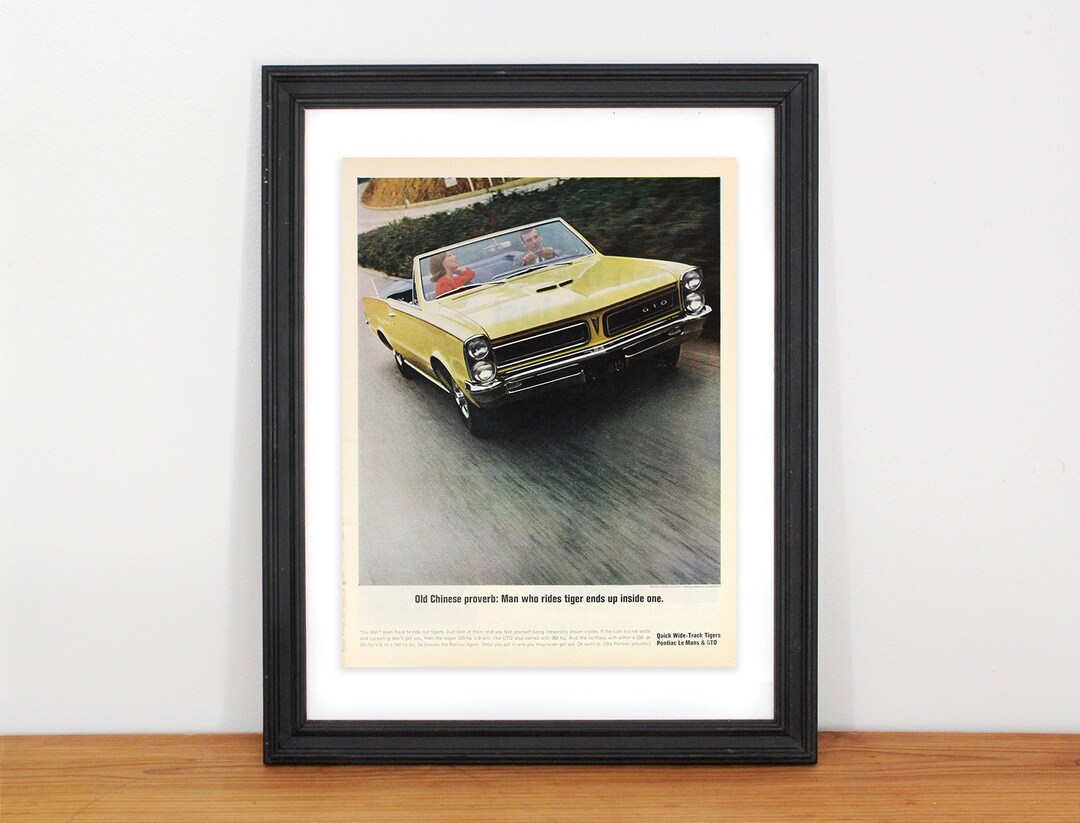 1965 Pontiac GTO Magazine Ad Print Old Chinese Proverb Car - Etsy