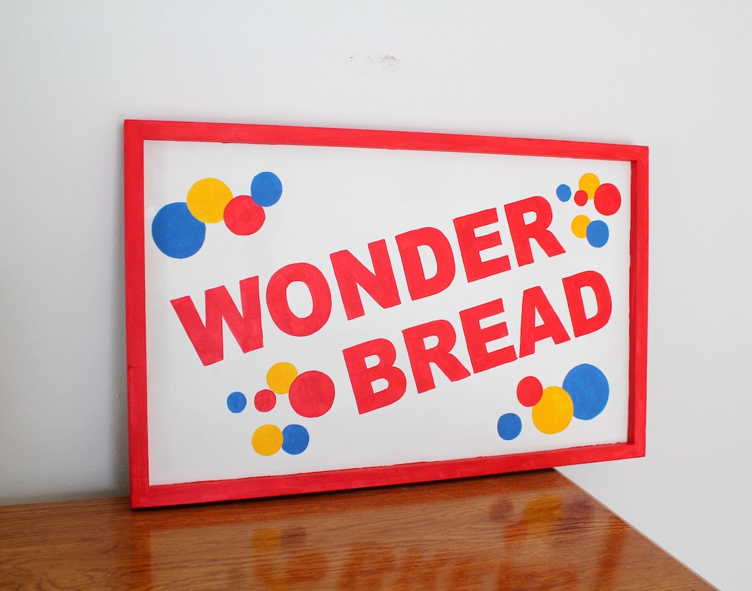 Wonder Bread Sign - Hand Painted Sign Art - Framed Retro Logo - Etsy