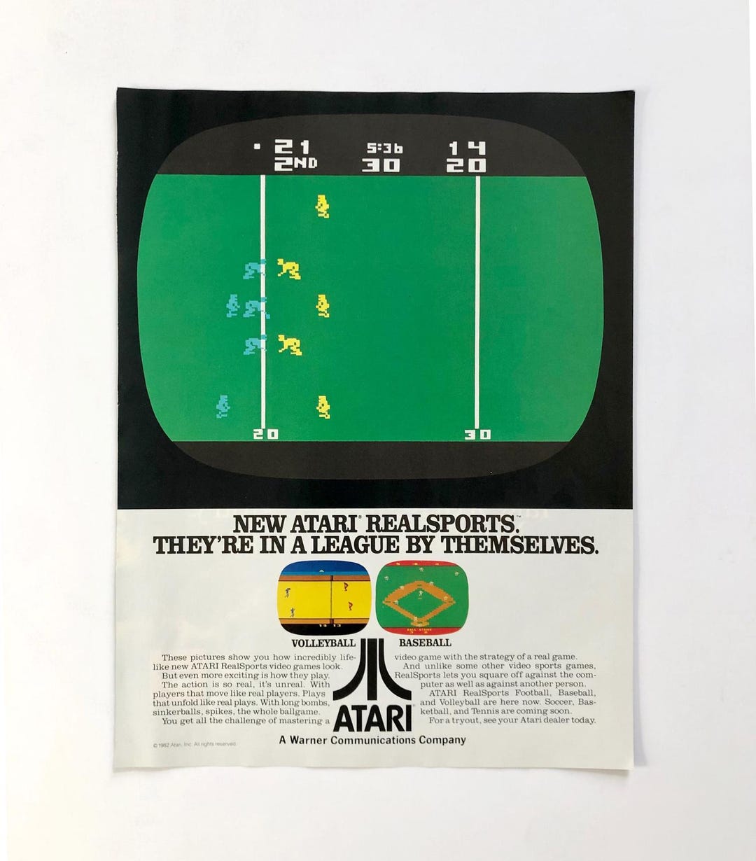 Vintage 1982 Atari Magazine Ad - Retro Video Game Console Print - Etsy