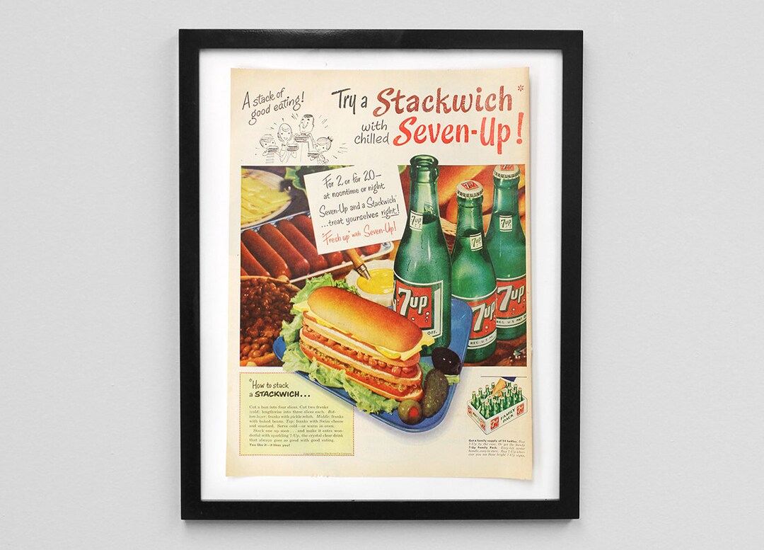 1954 7-up Magazine Ad Print - Stackwich - Etsy