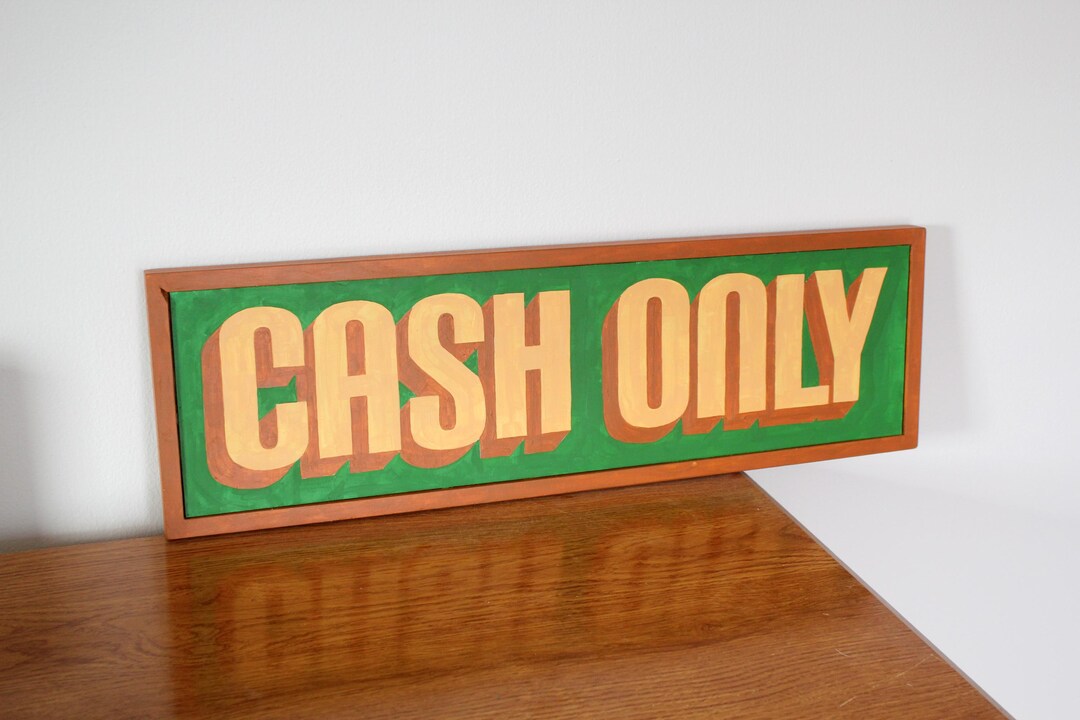 Hand Painted CASH ONLY Sign - Original Hand Lettered Sign Decor - Shop ...