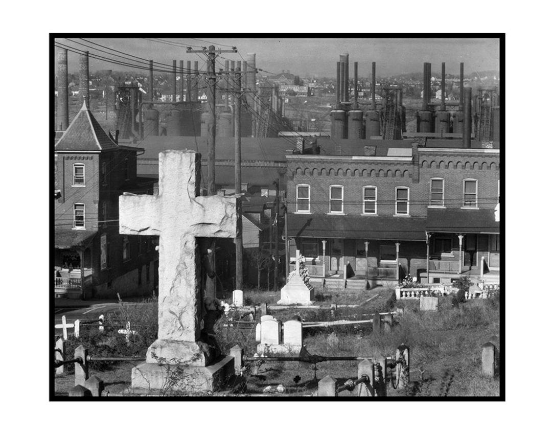 Bethlehem PA - Graveyard and Steel Mill - Photo by Walker Evans 1935 - Etsy