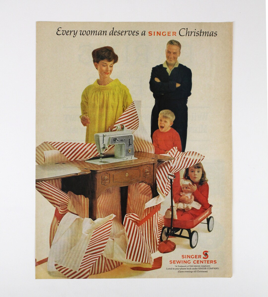 1963 Singer Sewing Machine Magazine Ad - Family Christmas - Etsy