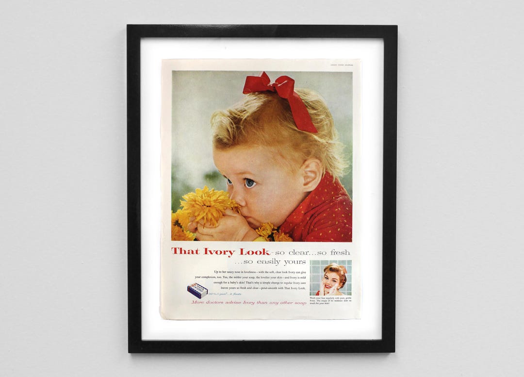 Vintage Retro Soap Magazine Ad Print - Cute Kid Face Wash - Bathroom ...