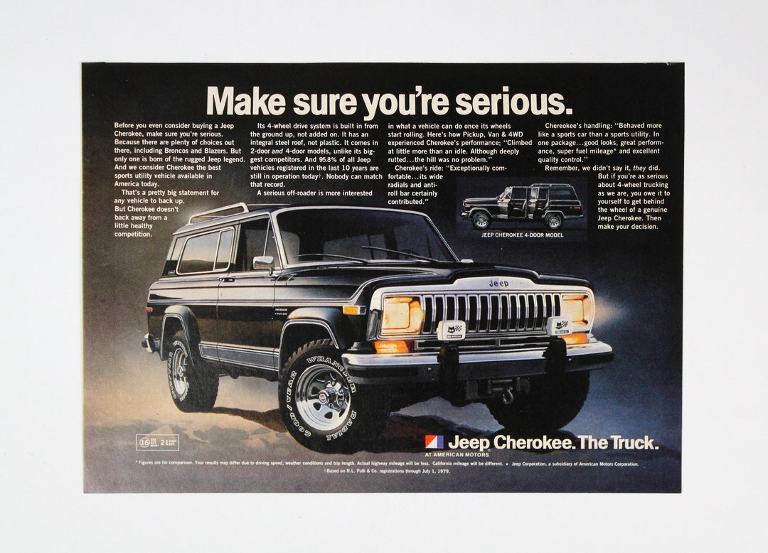 1980 Jeep Cherokee Magazine Ad - Make Sure You're Serious - Etsy