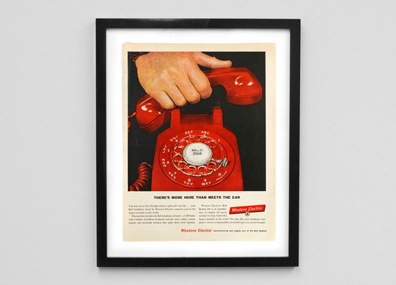 1960 Western Electric Magazine Ad Print Red Vintage - Etsy