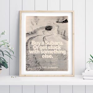 1985 Subaru Magazine Ad Print - Stuck Winter Snow Vintage Wagon - Etsy
