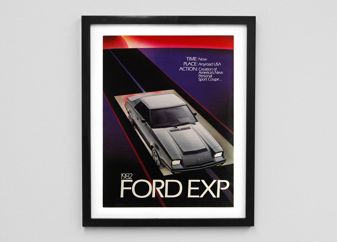 1982 Ford EXP Ad Print - Ford Magazine Advertisement - Ford Wall Art - Etsy
