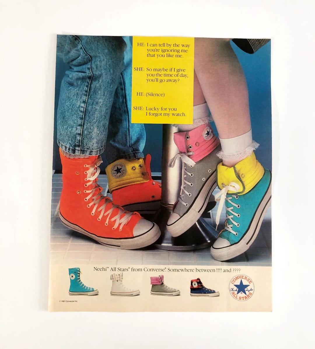 1987 Converse All Stars Shoes Magazine Ad - Cute Kids 80's Fashion ...