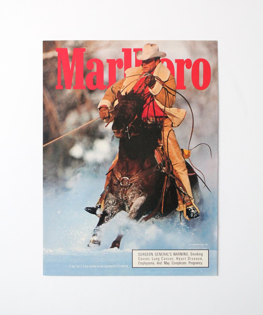 Vintage 1990's Marlboro Man Cigarette Magazine Ad - Cigarette ...