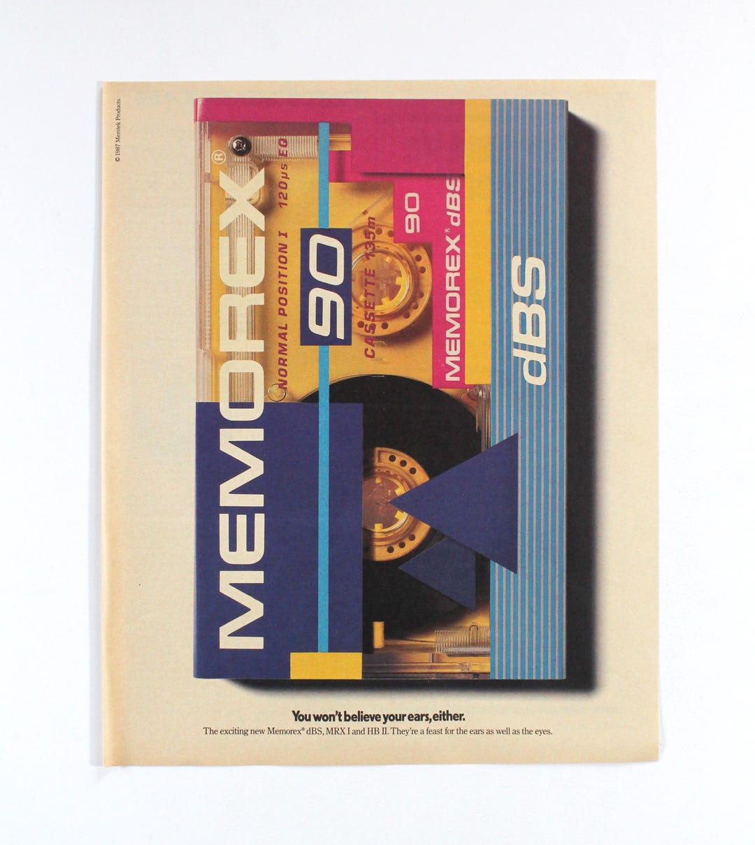 1987 Memorex Print Ad , Cassette Tape Art , Vintage Technology ...