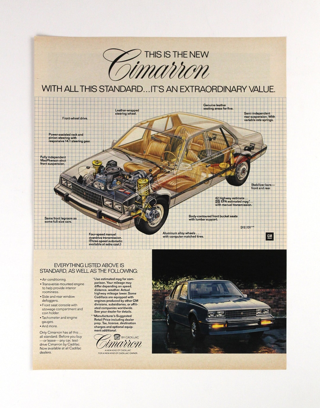 1982 Cadillac Cimarron Magazine Ad - 80's Cadillac Print - Etsy