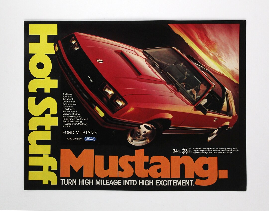 1981 Ford Mustang Magazine Ad - Red Mustang Poster - Vintage Ford ...