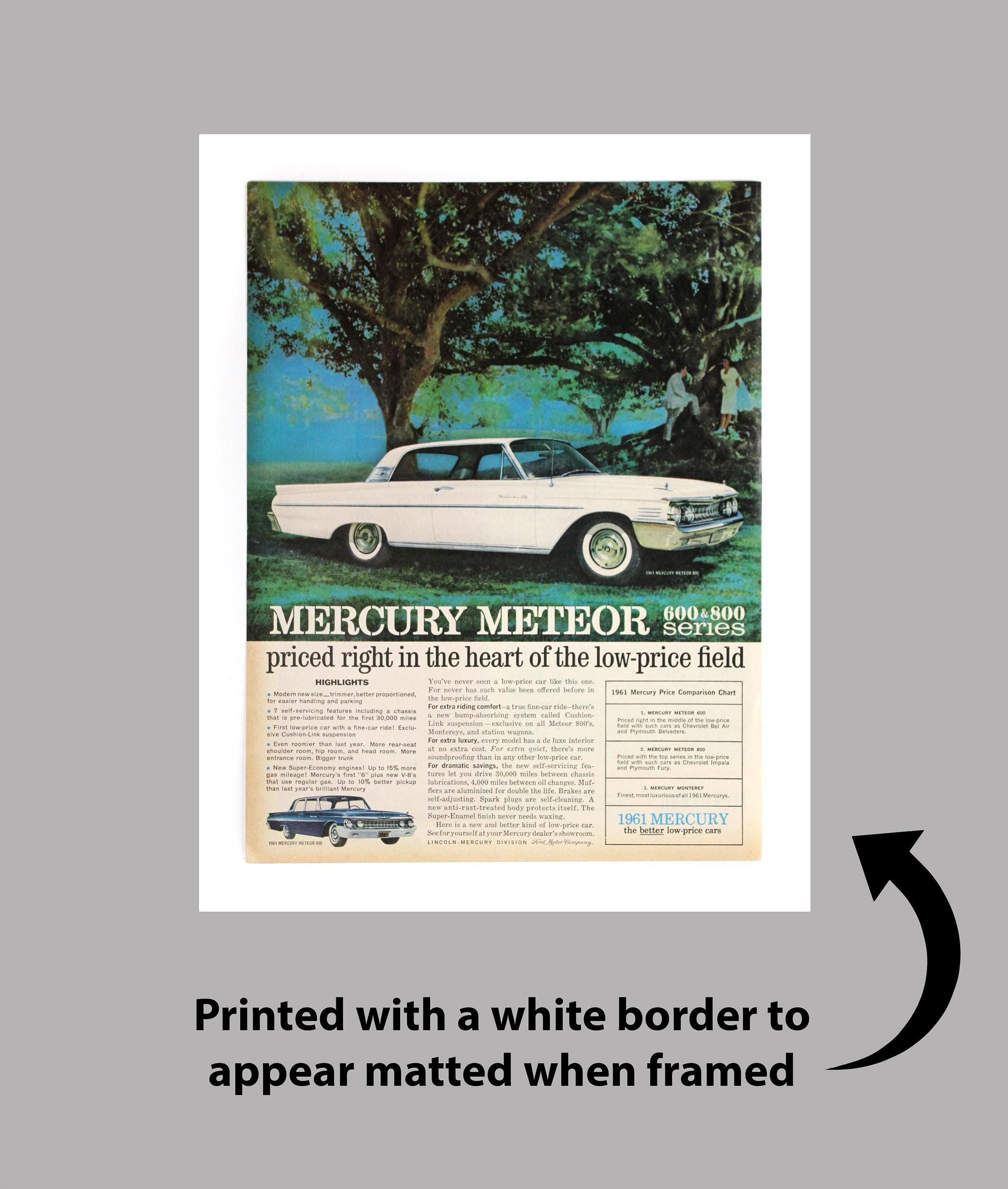 1961 Mercury Meteor Ad Print - Vintage Car Advertising - Classic Car - Etsy