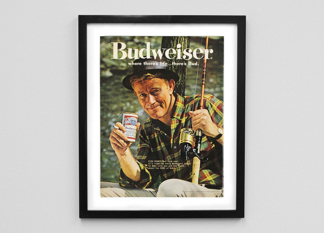 1960's Budweiser Magazine Ad Print Fishing Poster Beer - Etsy