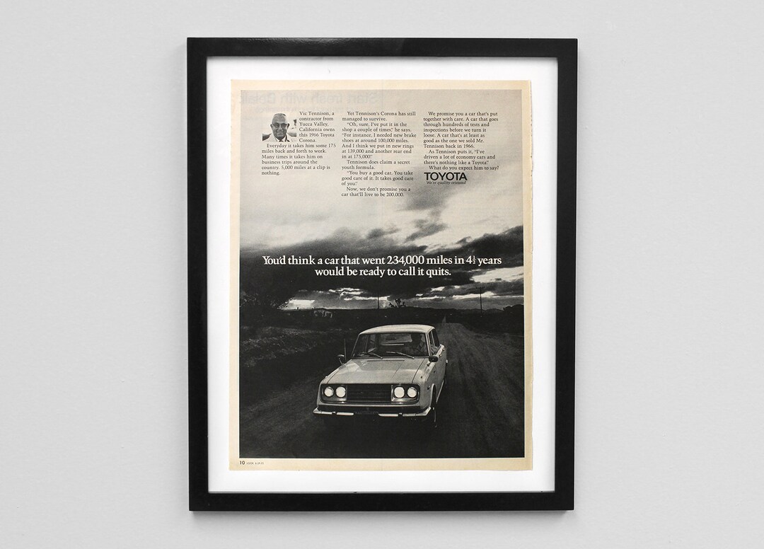 Vintage Toyota Magazine Ad Print - Automobile Advertisement - Etsy