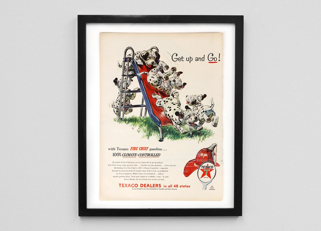 Texaco 1954 Magazine Ad Print - Dalmatian Puppy Slide - Etsy
