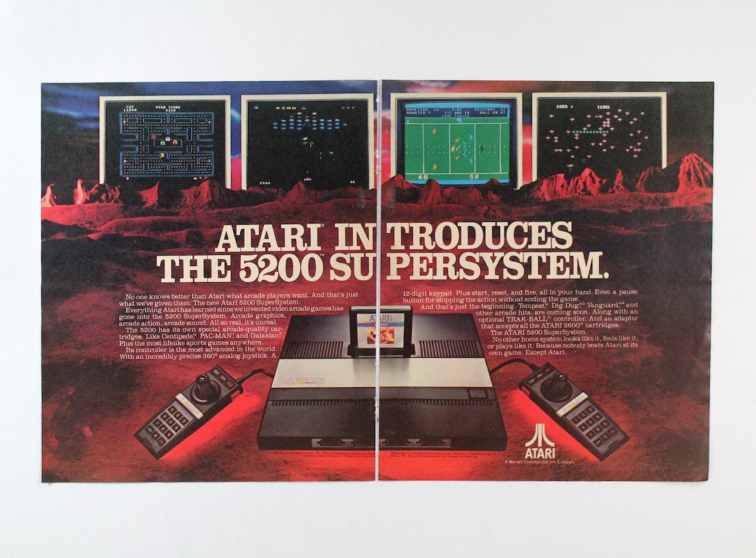 1983 Atari 5200 Supersystem Print Ad , 80s Video Game , Retro Gaming Decor - Etsy