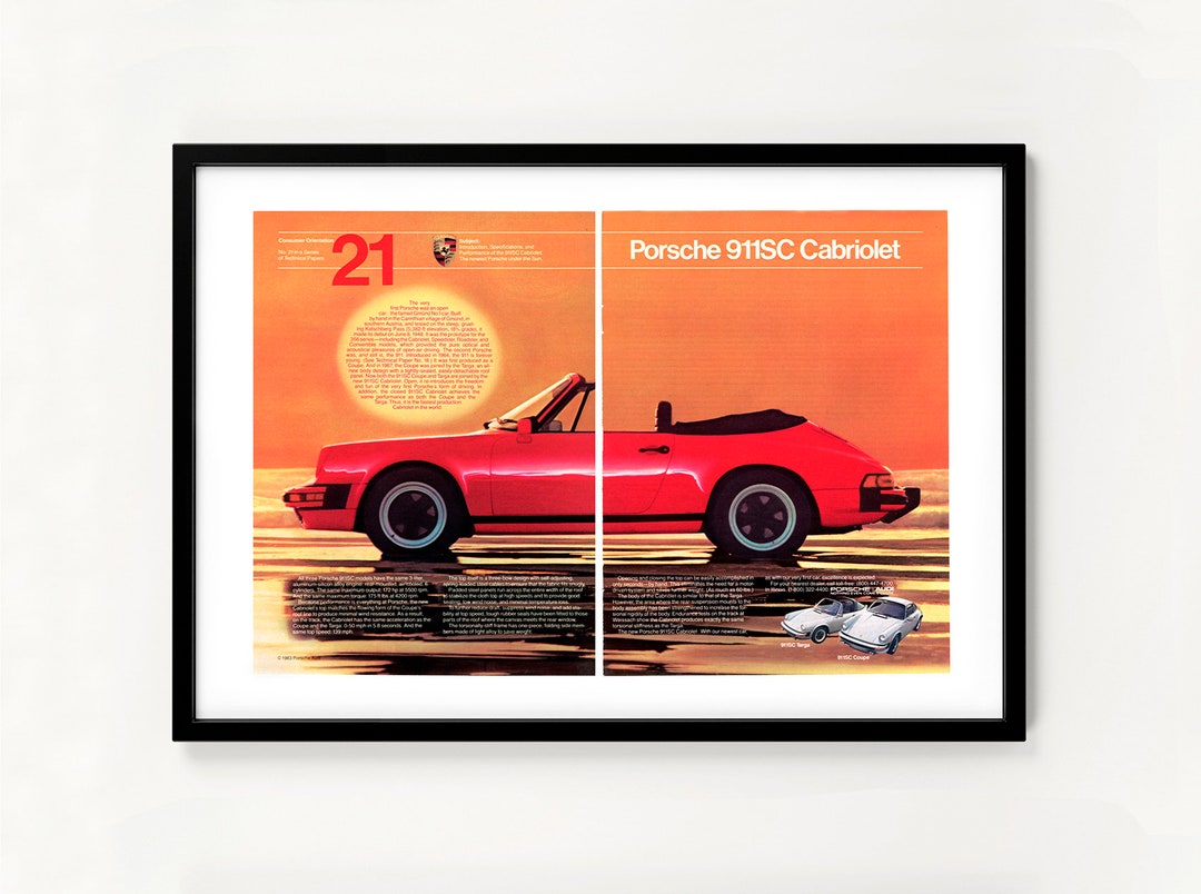 Porsche Magazine Ad Print, Sports Car Poster - Etsy