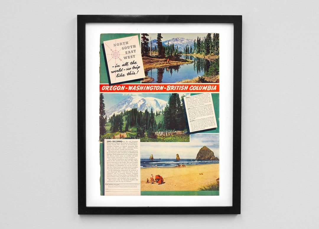Vintage Pacific Northwest Magazine Ad Print Outdoor Hiking Explore ...