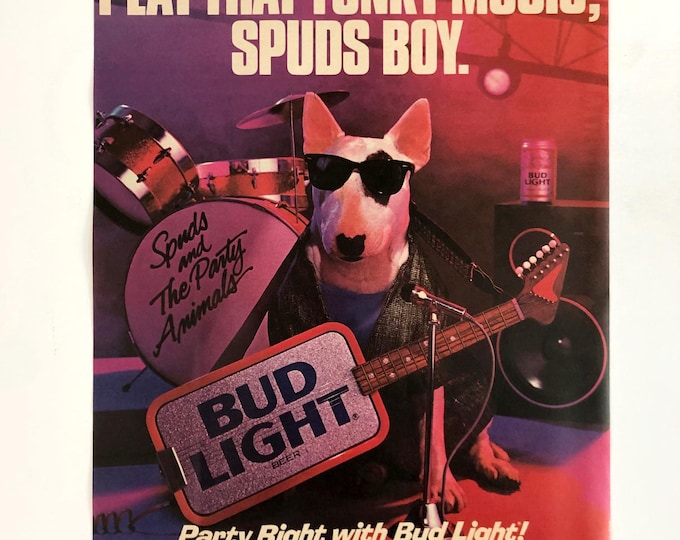 1987 Bud Light Dog Magazine Ad - Vintage Spuds Mackenzie Beer ...