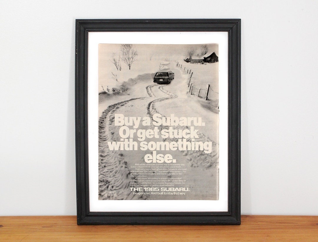1985 Subaru Magazine Ad Print Stuck Winter Snow Vintage Wagon - Etsy