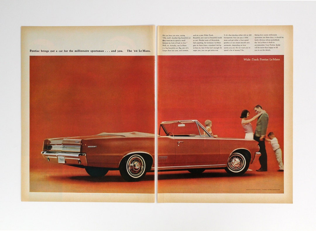 Vintage 1964 Pontiac Lemans Magazine Ad Pontiac Convertible - Etsy