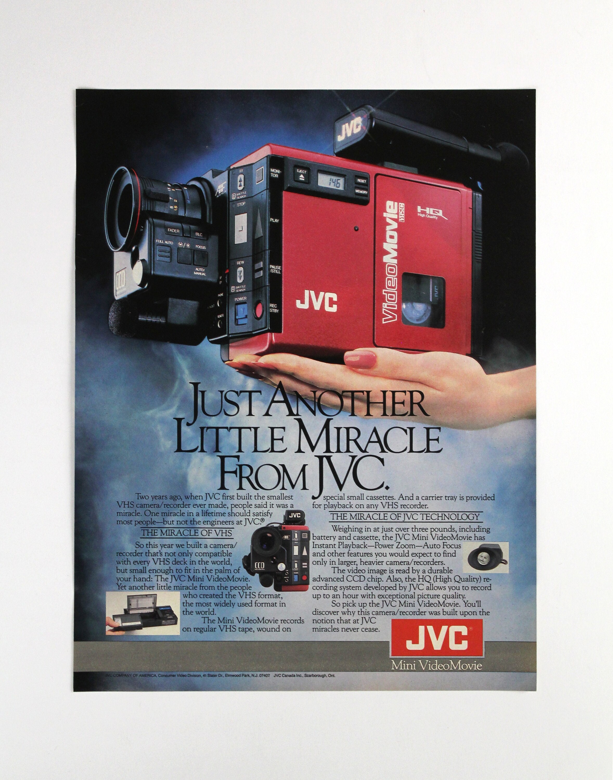 1986 JVC Video Camera Magazine Ad Mini Video Movie Home - Etsy