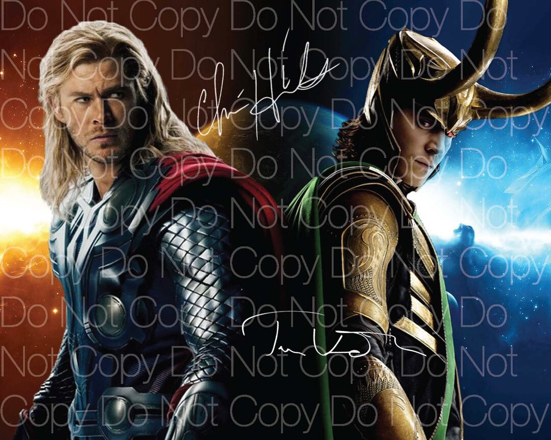 Thor & Loki Signed 8x10 Photo Autograph Photograph Poster Print Reprint ...
