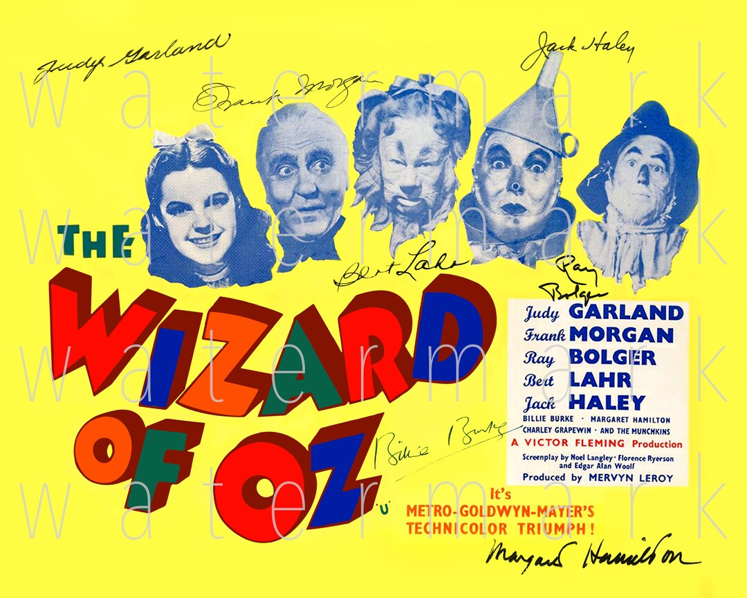 Wizard of Oz Signed 8x10 Photo Autograph Photograph Poster Print ...
