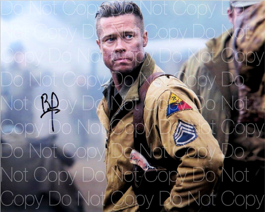 Fury Brad Pitt Signed 8x10 Photo Autograph Photograph Poster Print ...