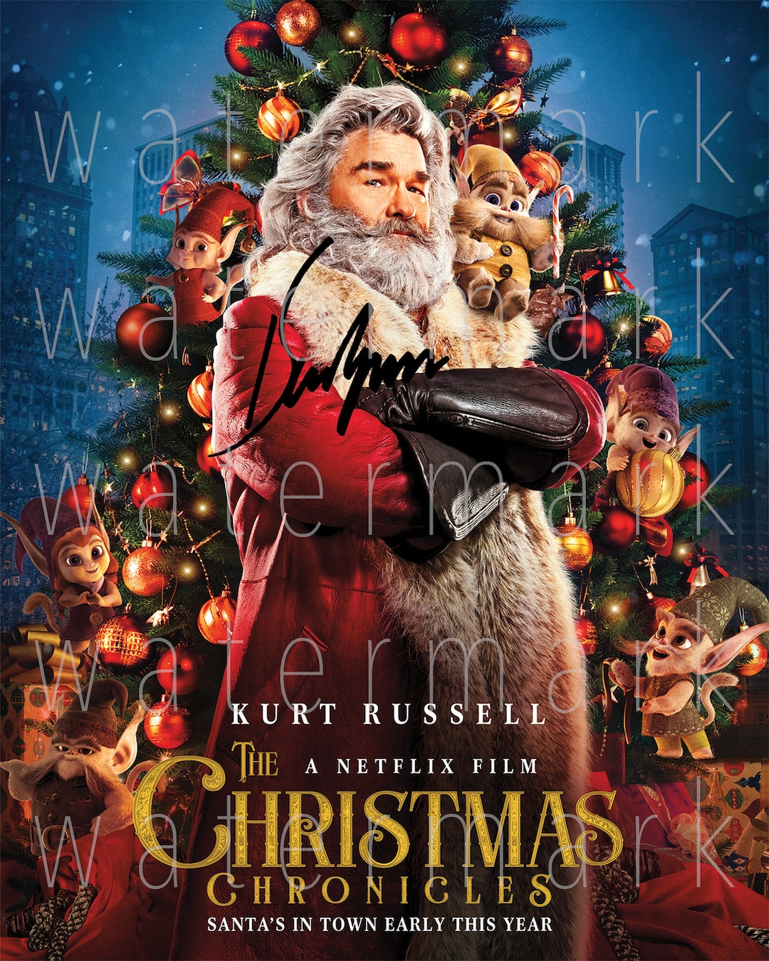 Christmas Chronicles, Kurt Russel Signed 8x10 Photo Autograph ...