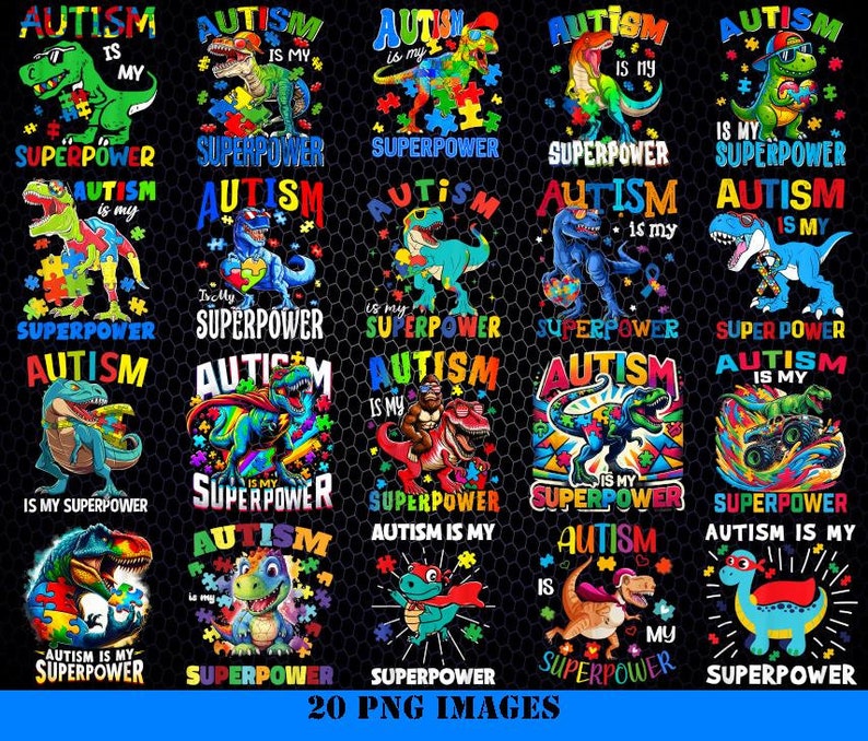 Dinosaur Autism is My Superpower Autism Awareness Boys Png, Autism ...
