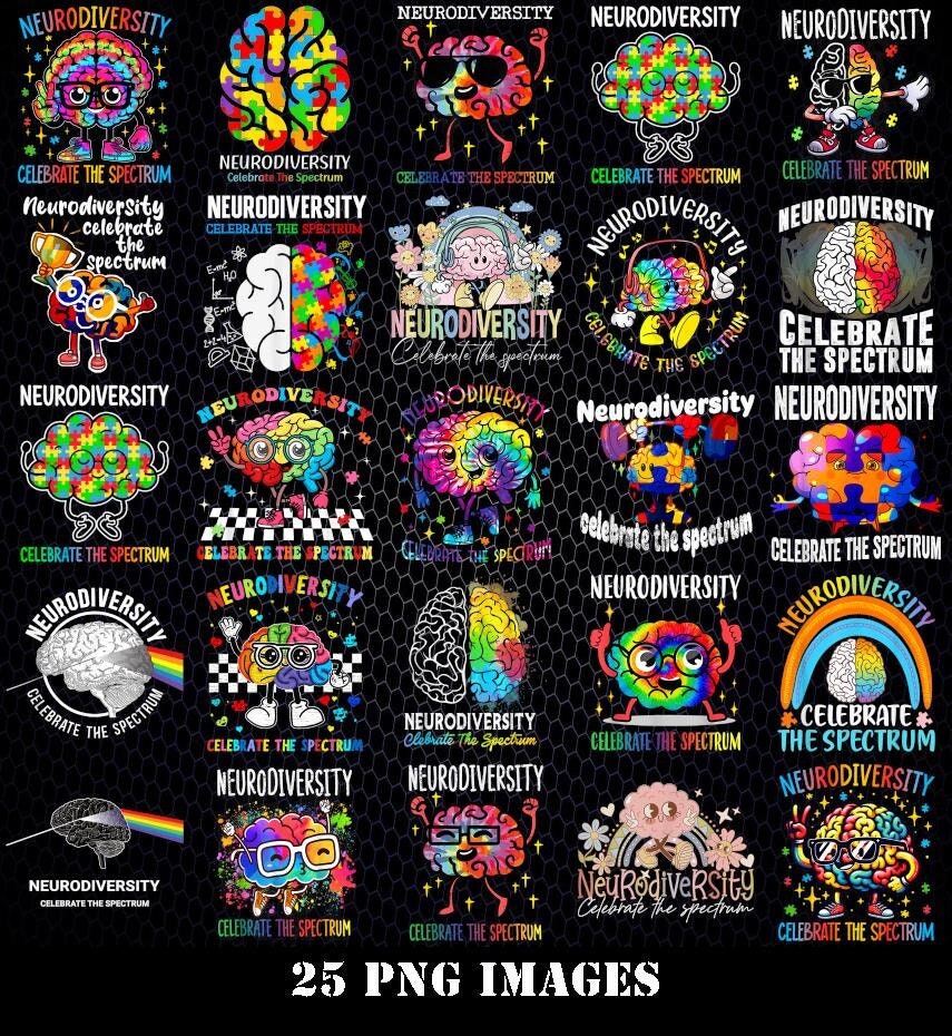 Neurodiversity Brain Autism Awareness ASD ADHD Men Women Kid Png ...