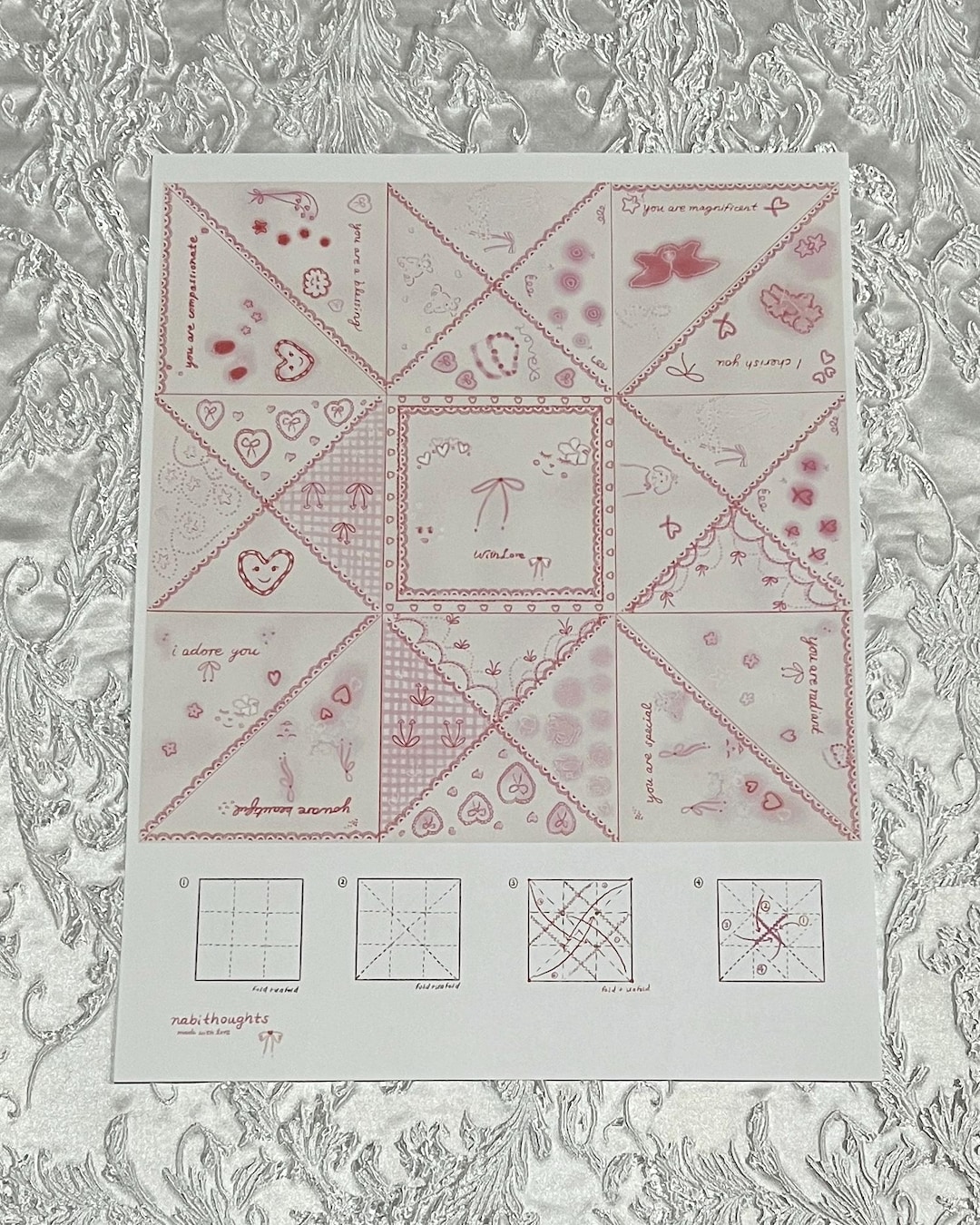 Unfolded Origami Puzzle Purse Letter by Nabithoughts - Etsy