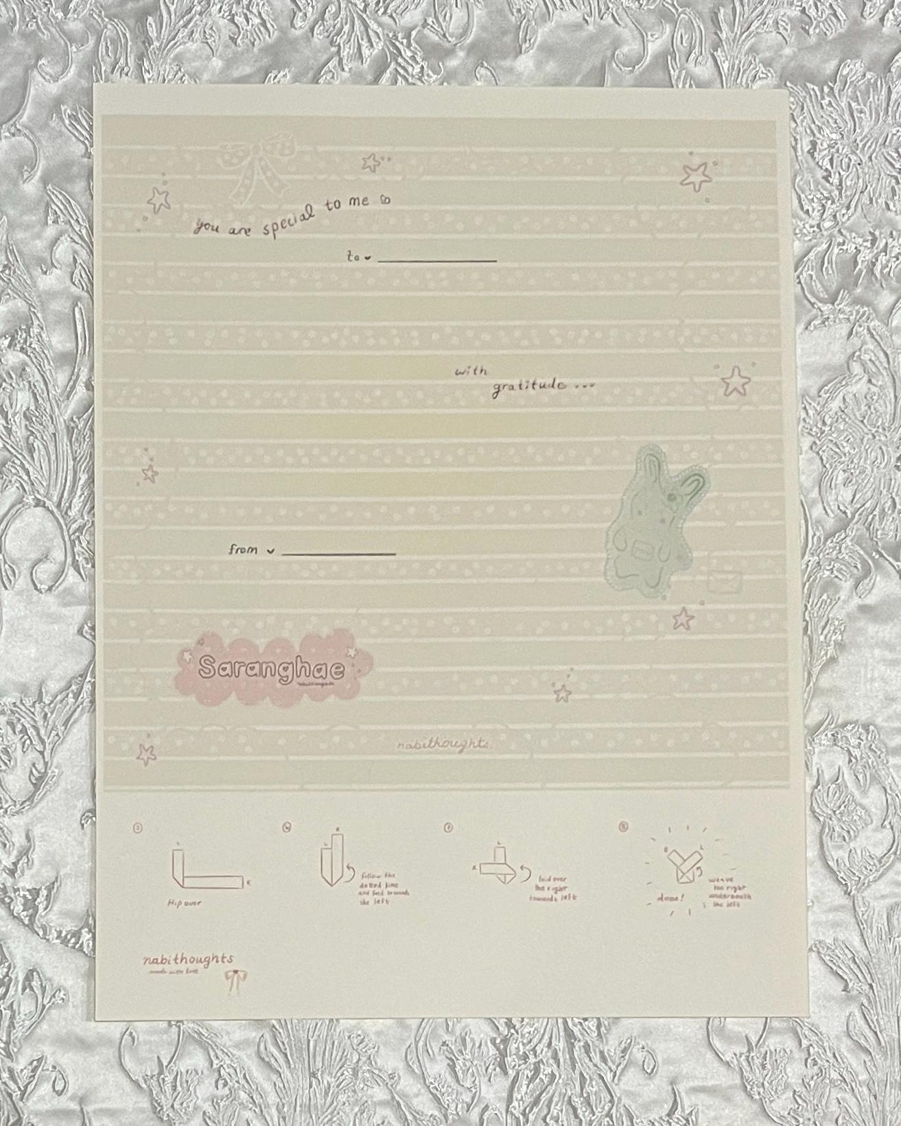 Origami Note Letter (pre-folded) by Nabithoughts (쪽지) - Etsy