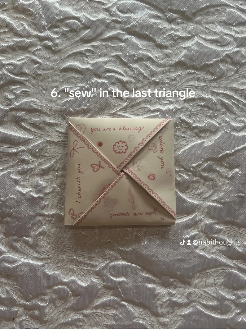 Unfolded Origami Puzzle Purse Letter by Nabithoughts, I Heart You ...