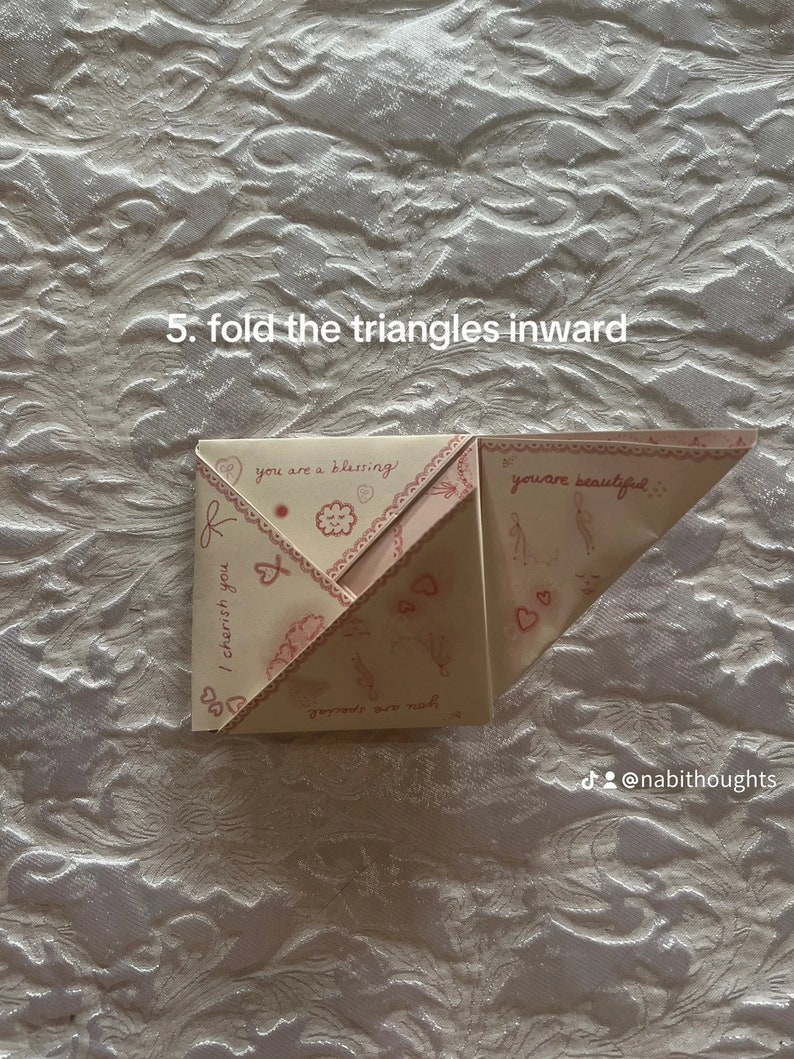 Unfolded Origami Puzzle Purse Letter by Nabithoughts, I Heart You ...